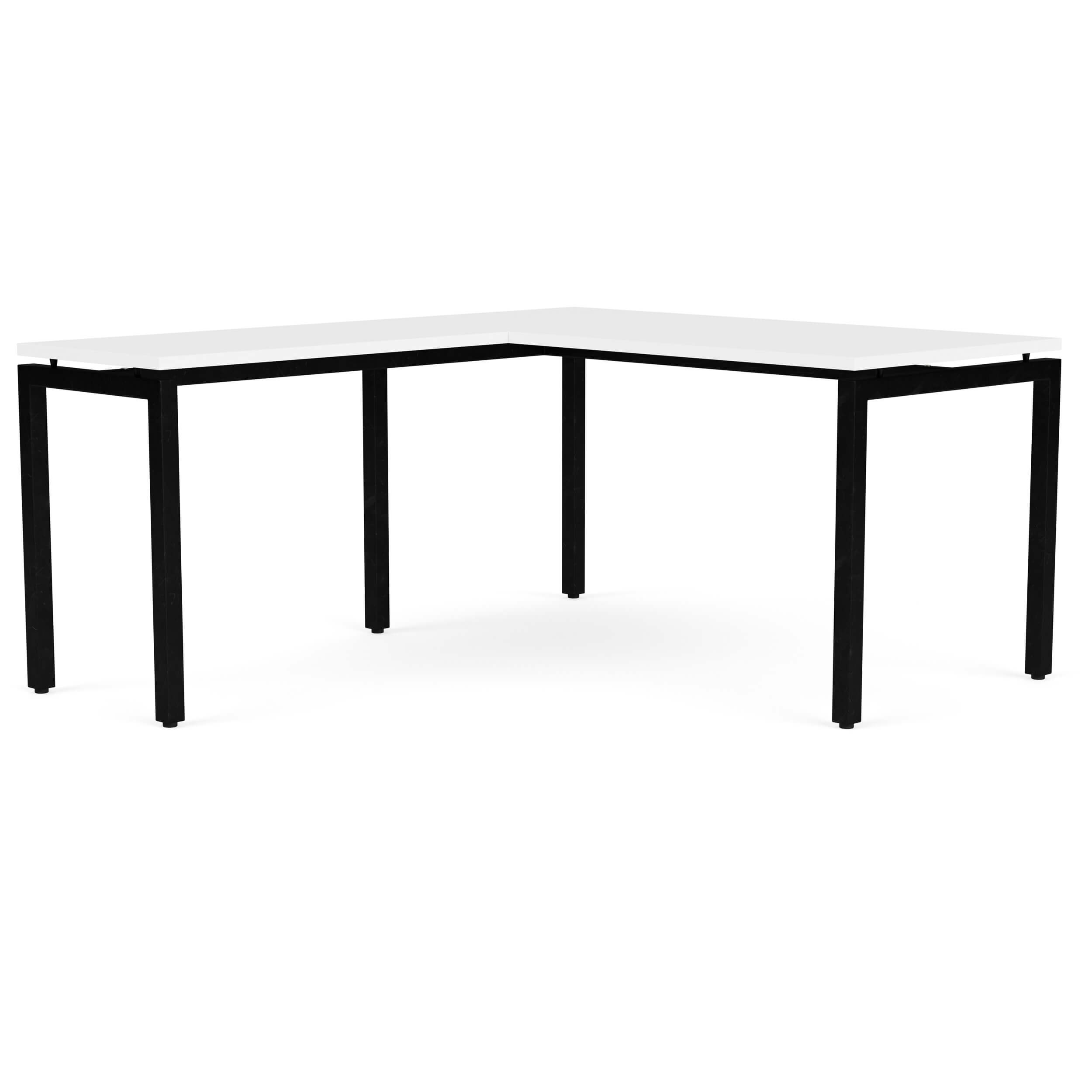 White and black l shaped desk store